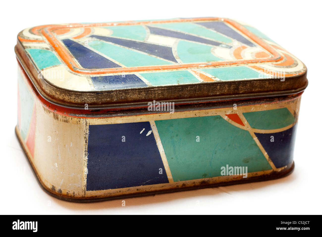 Old rusty vintage isolated art deco box Stock Photo - Alamy