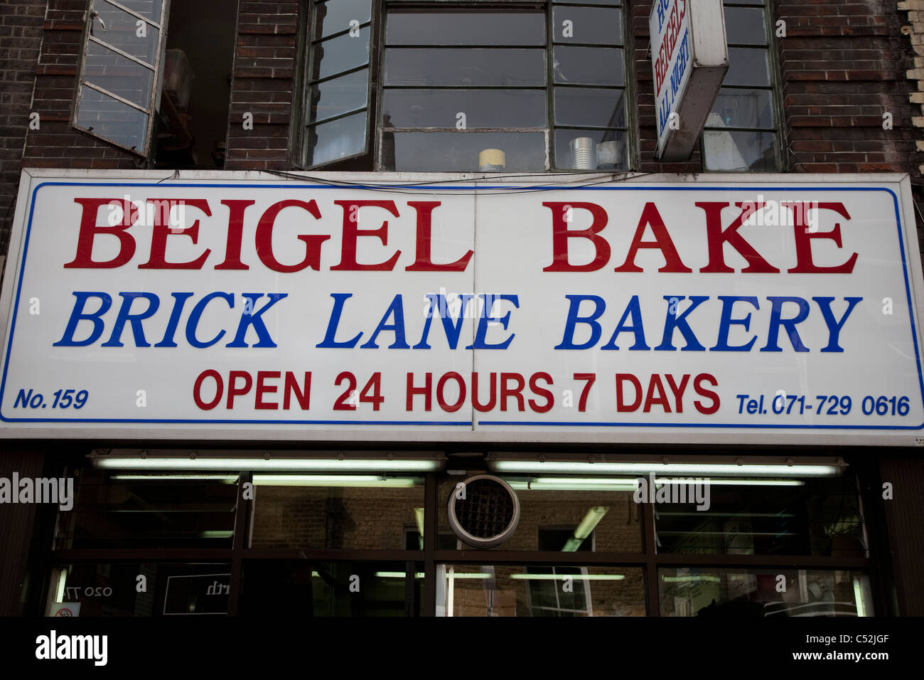 Sign of Beigel Bake, Brick Lane Bakery, London, England, UK Stock Photo ...