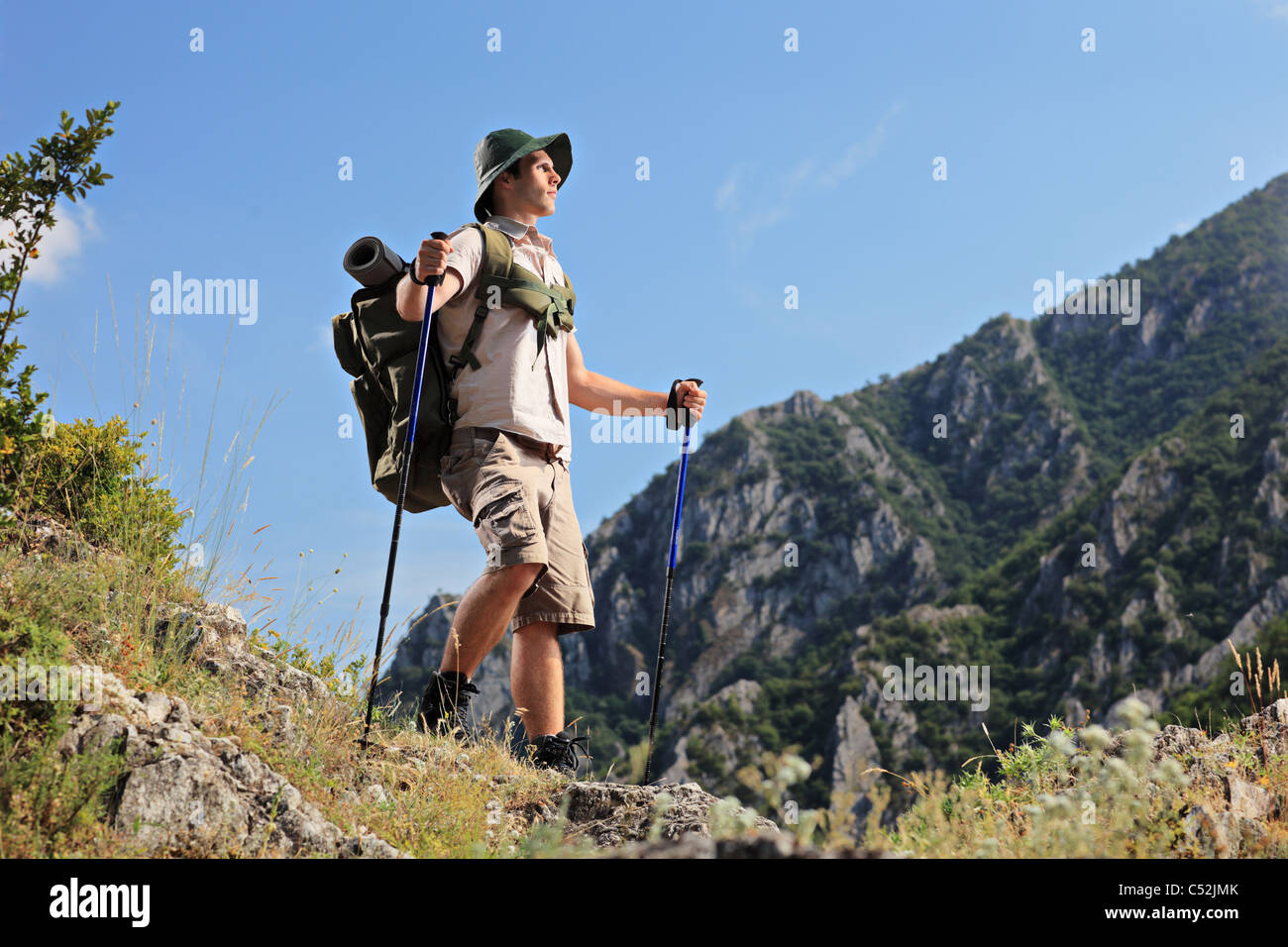 Hiker looking towards hi-res stock photography and images - Alamy