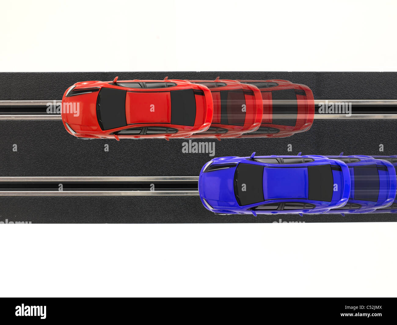 An image of toy slot car racing Stock Photo - Alamy