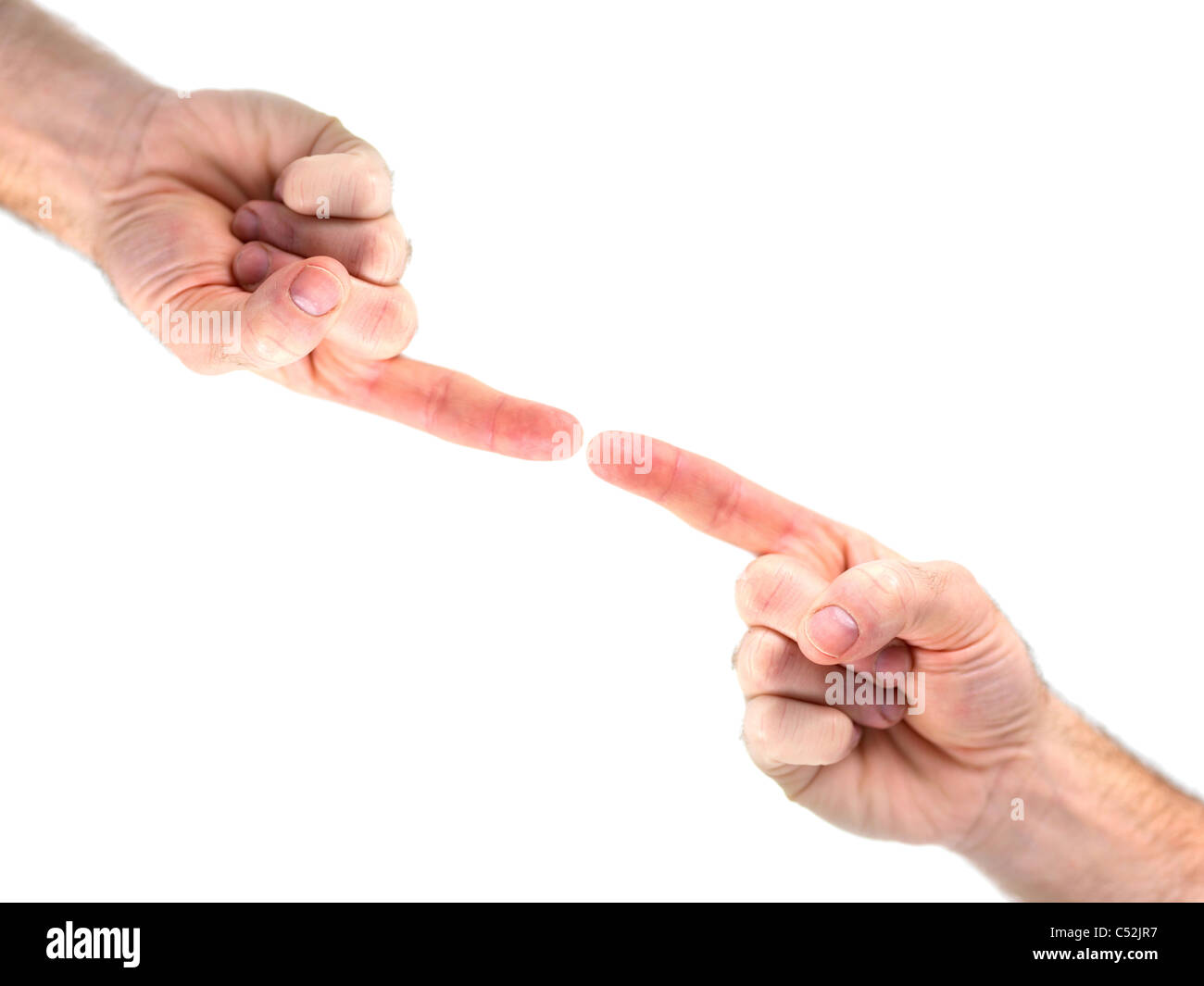 Two hands isolated against a white background Stock Photo - Alamy