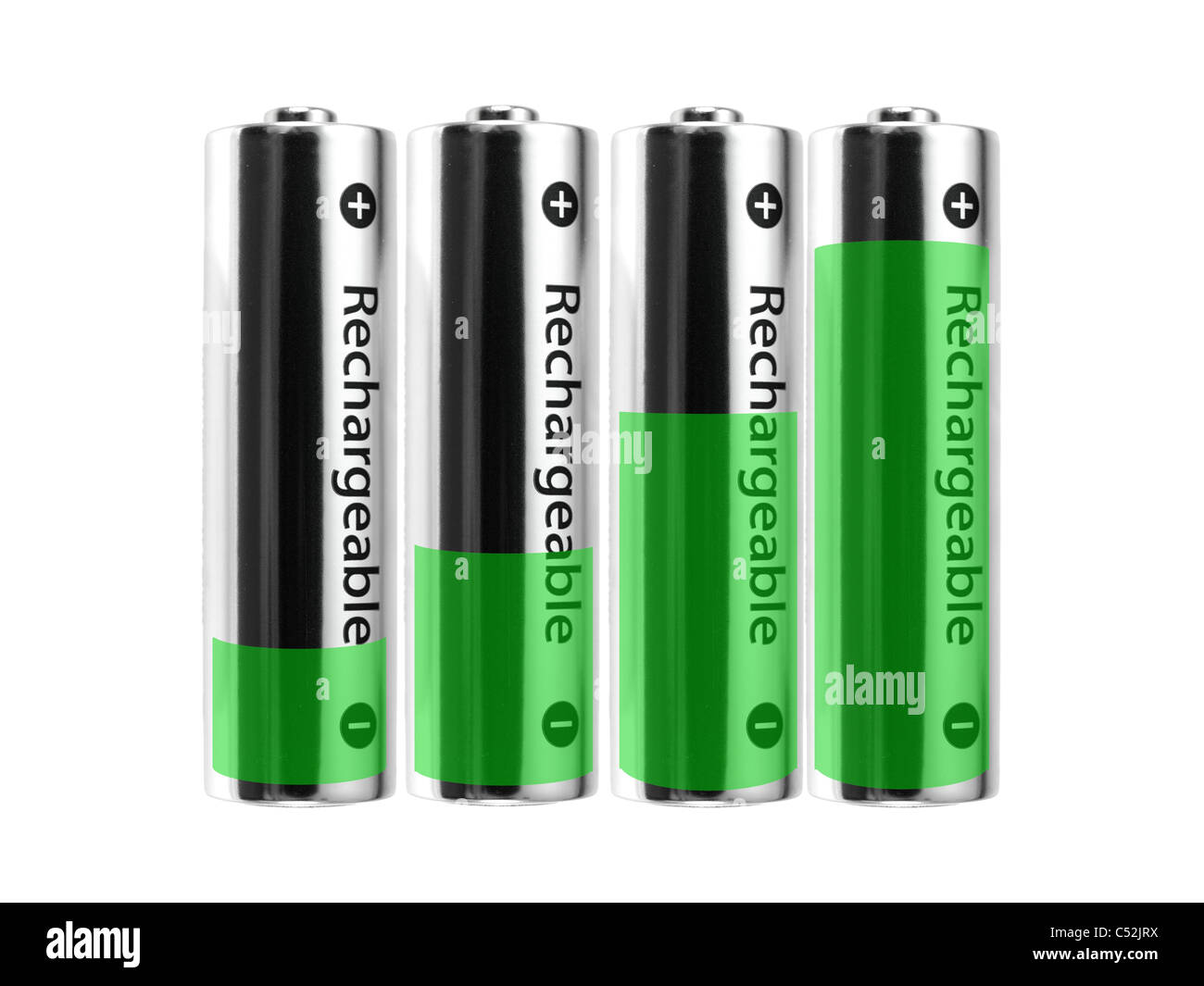 Rechargable batteries isolated against a white background Stock Photo ...