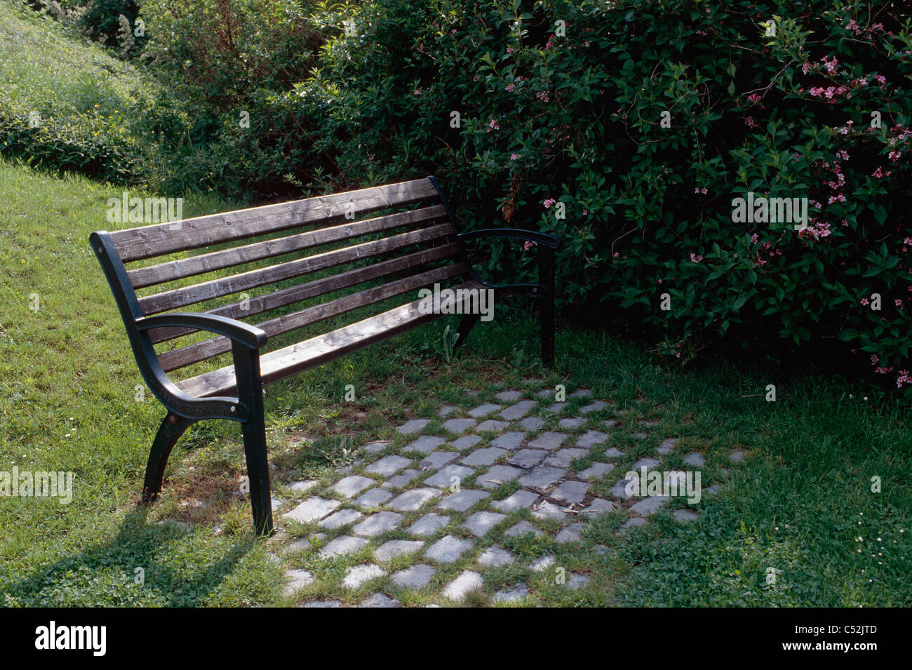 Park bench near Baggersee, Germany Stock Photo - Alamy