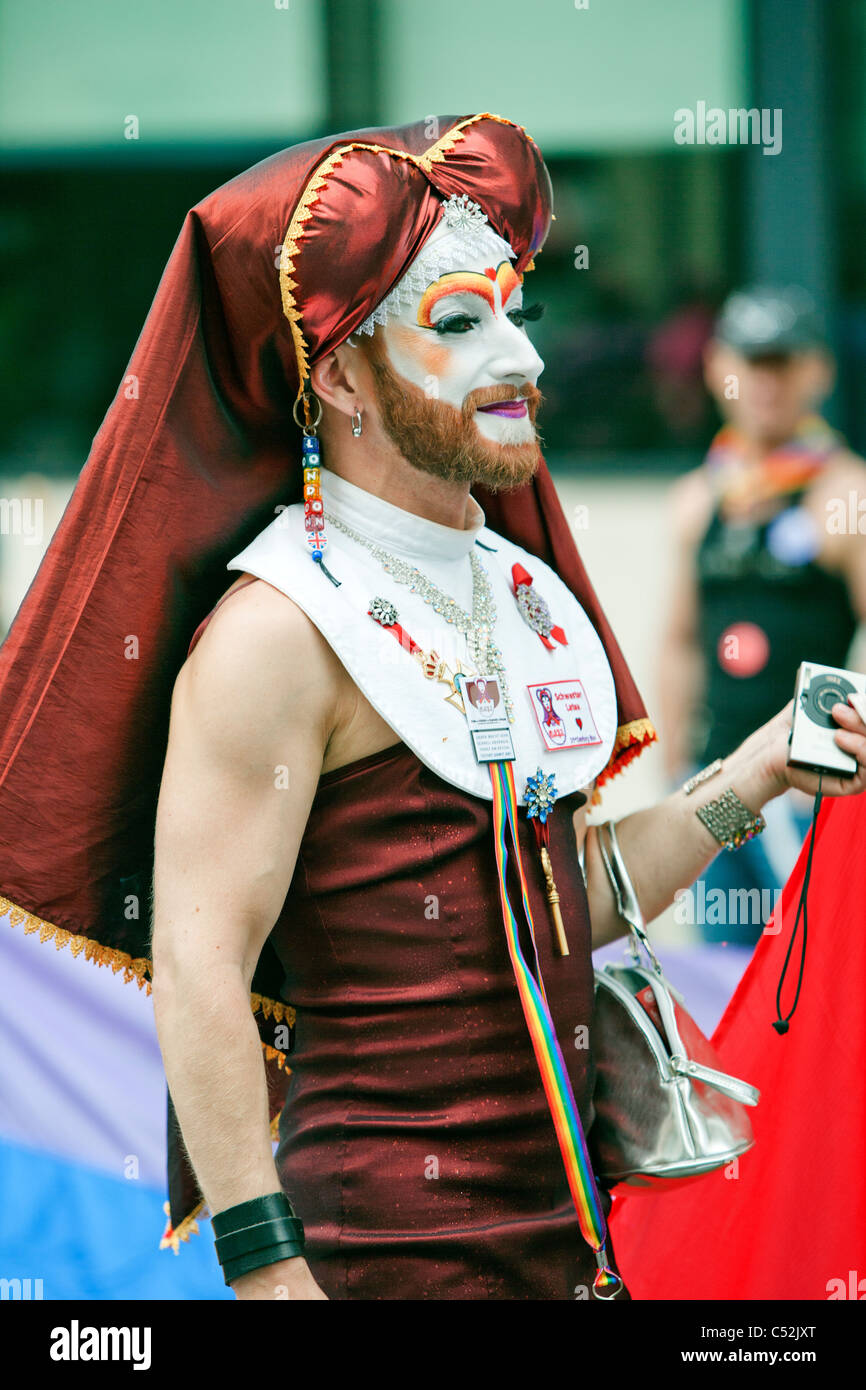 Colourful characters attending London's Gay Pride 41 years. Anniversary ...