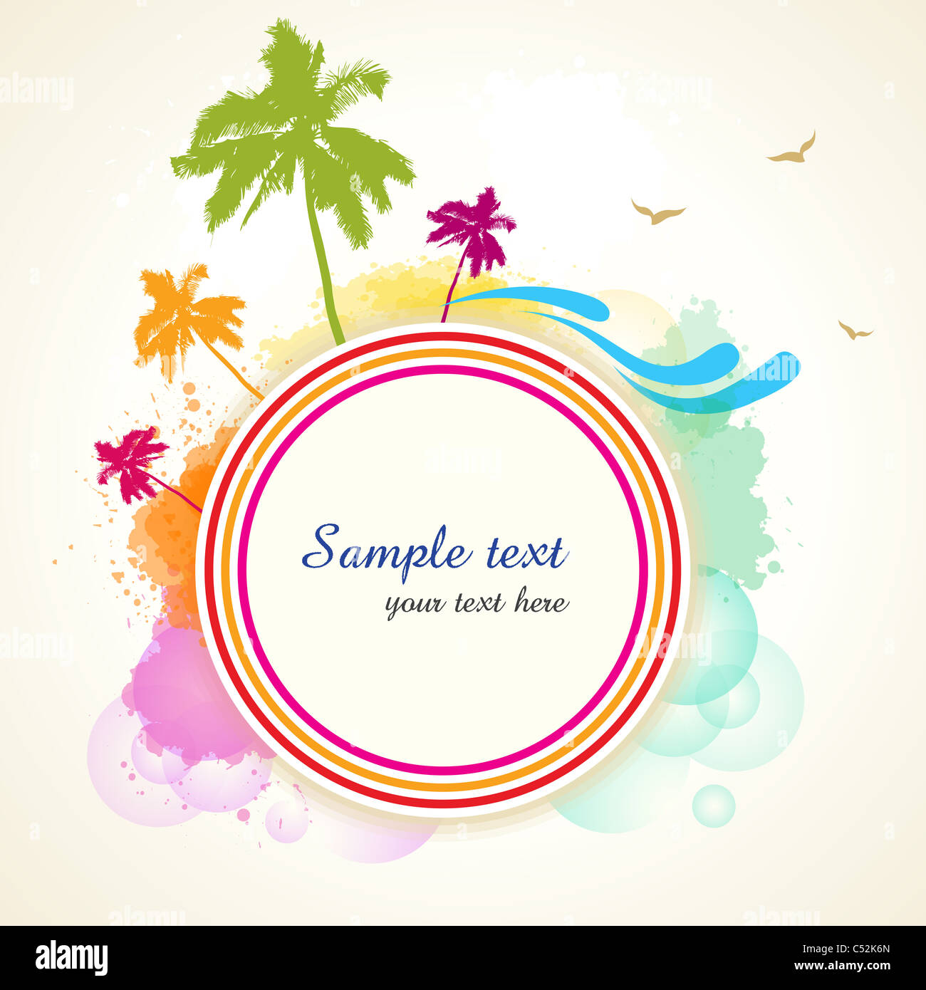 illustration of colorful nature card Stock Photo - Alamy