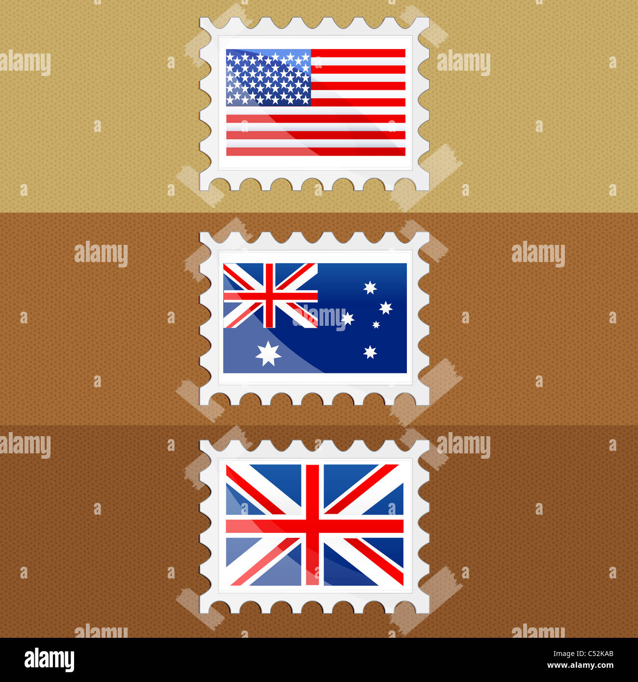 illustration of flag of different countries sticker together Stock ...