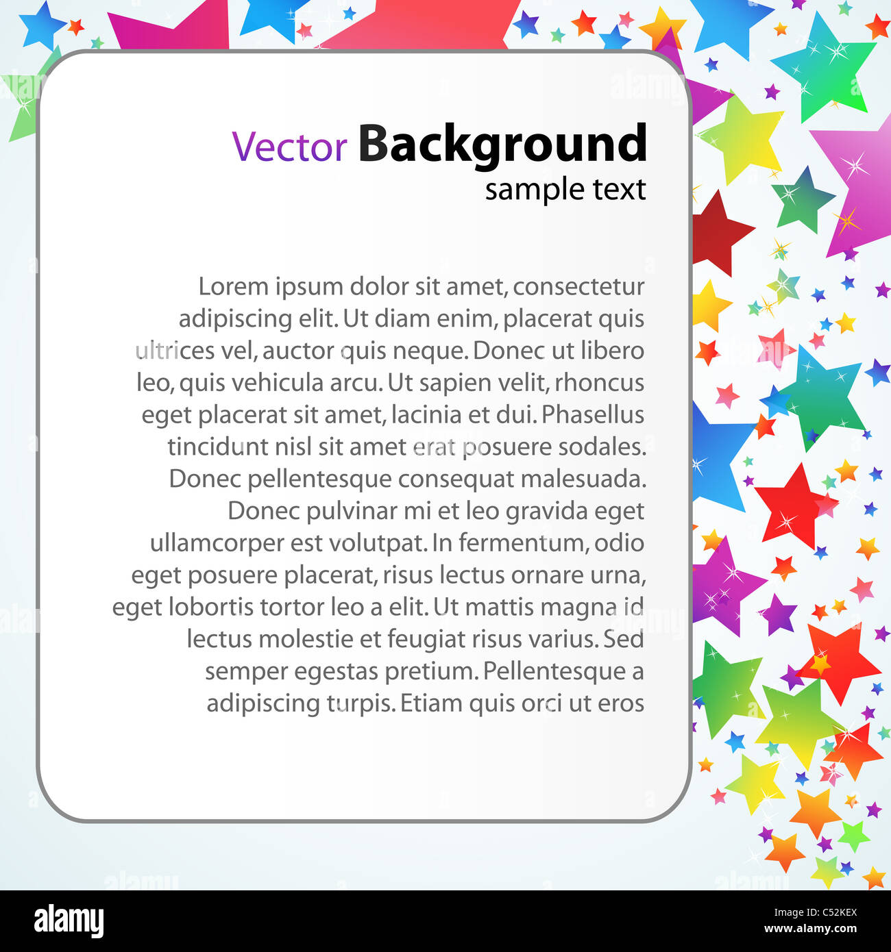 illustration of text template with stars Stock Photo - Alamy