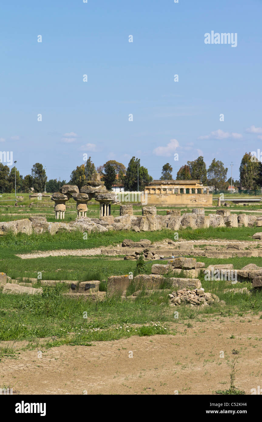 Italy - Metaponto Roman excavation site, coast of Basilicata region ...