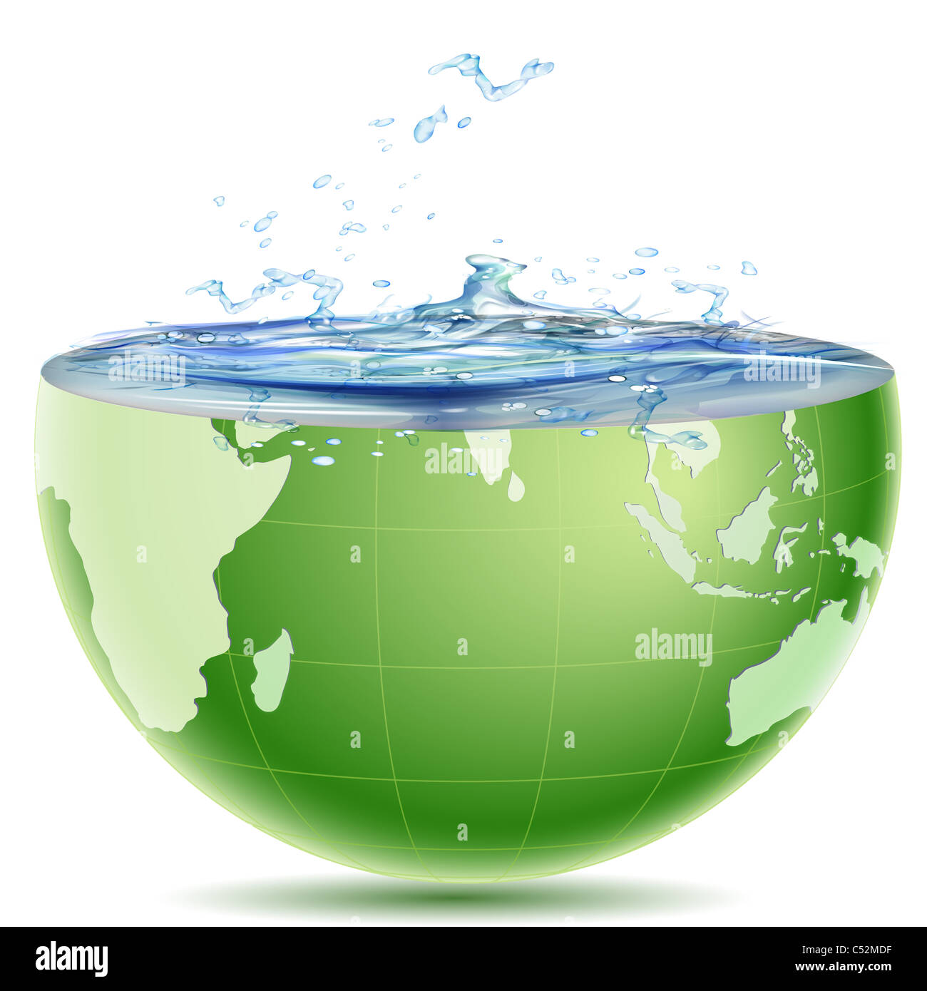 illustration of global water on white background Stock Photo - Alamy
