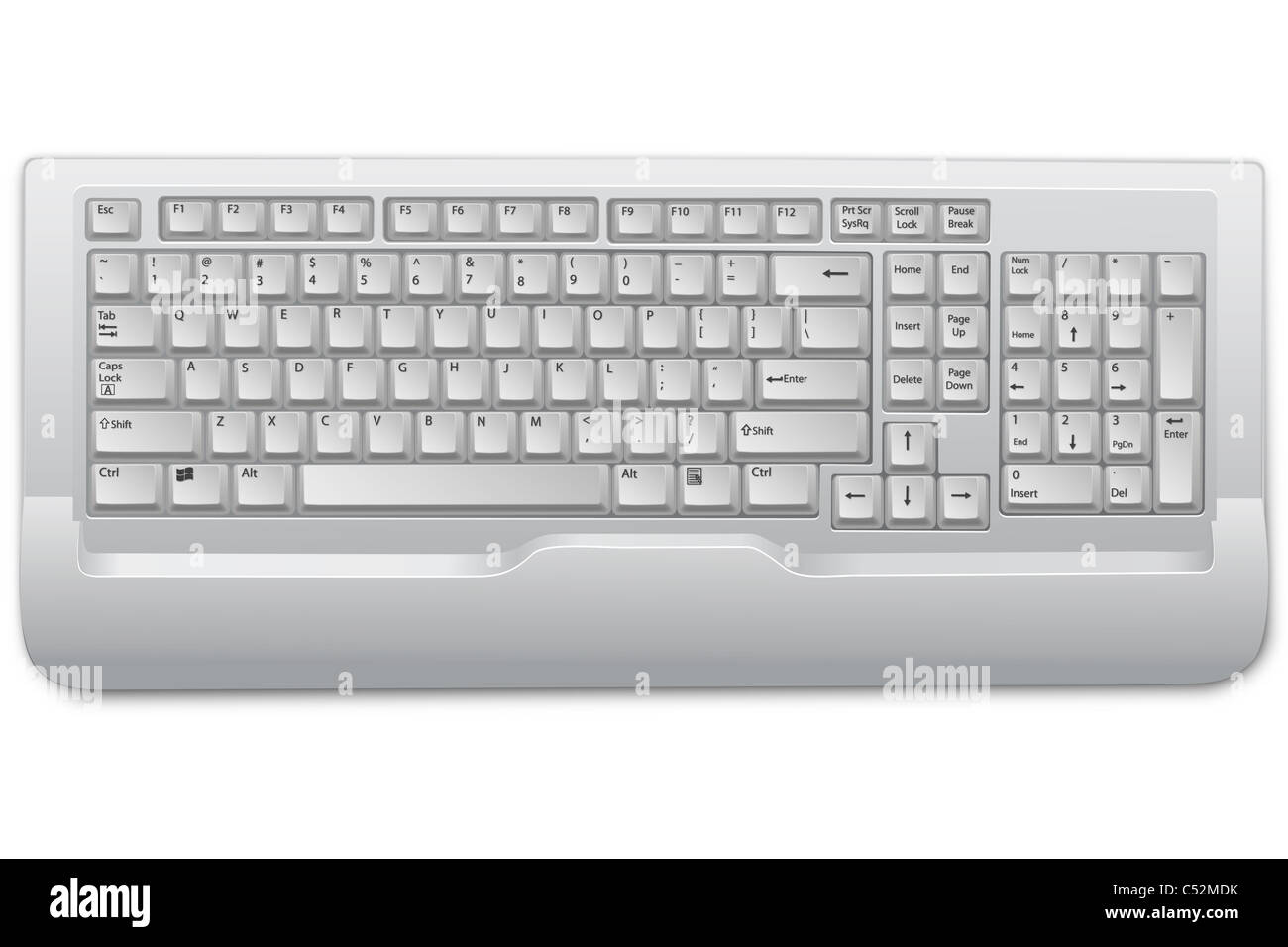 illustration of keyboard on white background Stock Photo - Alamy