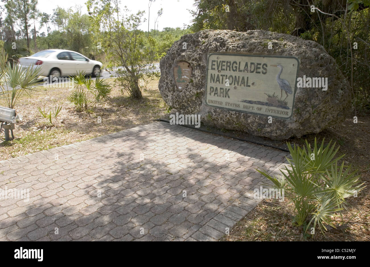 Everglades National Park entrance sign Stock Photo - Alamy