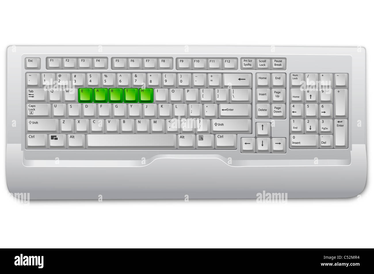 illustration of computer key board on white background Stock Photo - Alamy