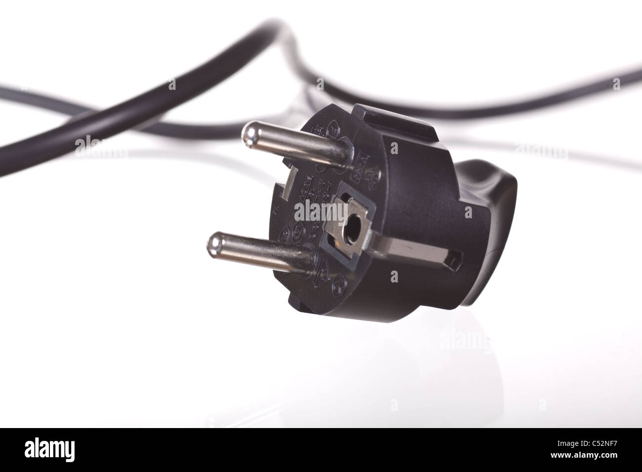 black plug over white background Stock Photo - Alamy