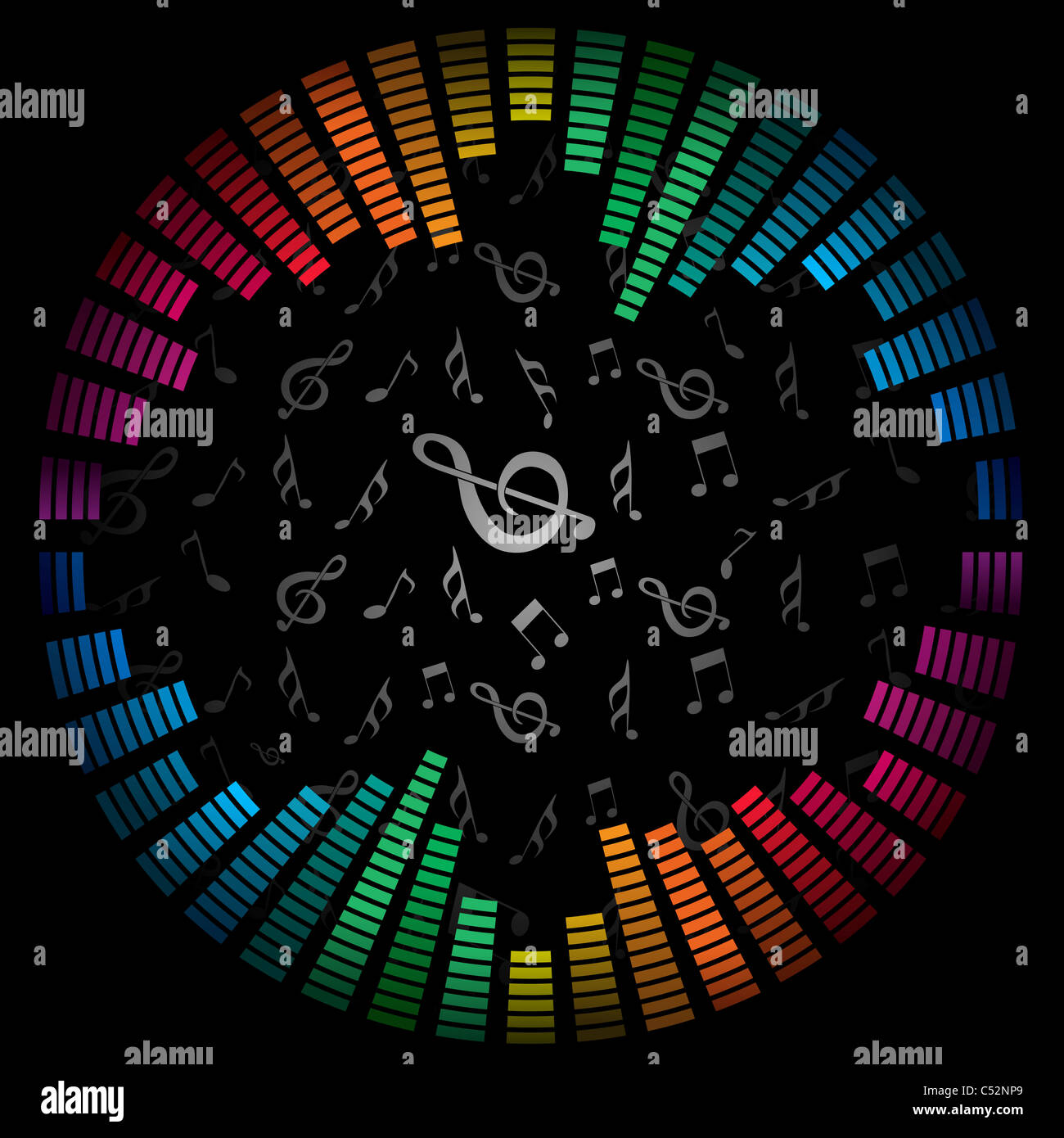 illustration of colorful musical background Stock Photo - Alamy