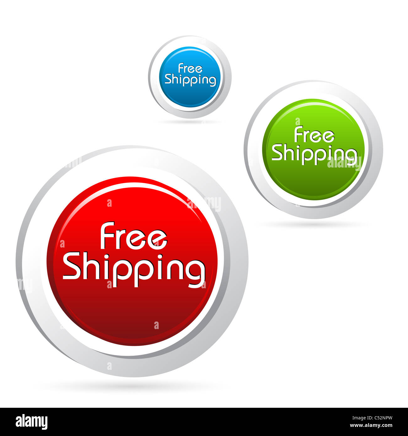 illustration of free shopping on white background Stock Photo - Alamy