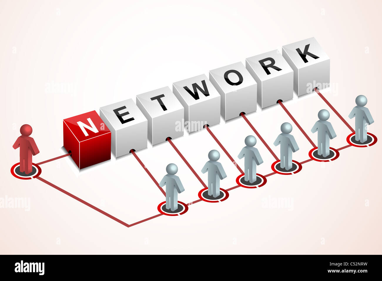illustration of networking on white background Stock Photo - Alamy