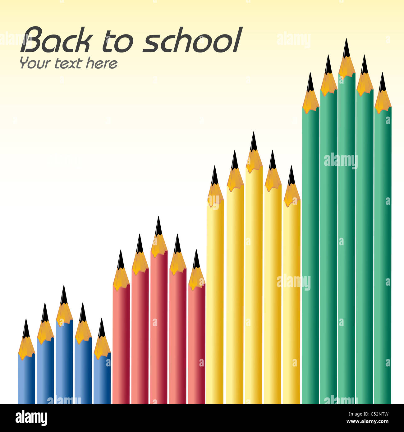 illustration of back to school with colorful pencils Stock Photo - Alamy