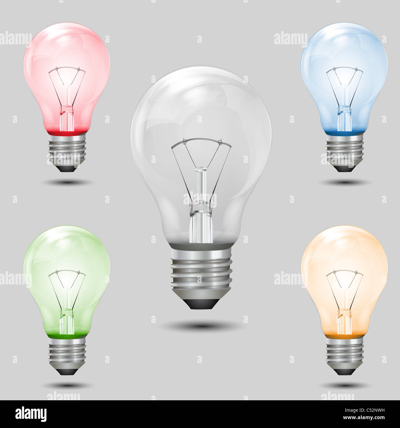 illustration of different colorful bulb Stock Photo - Alamy