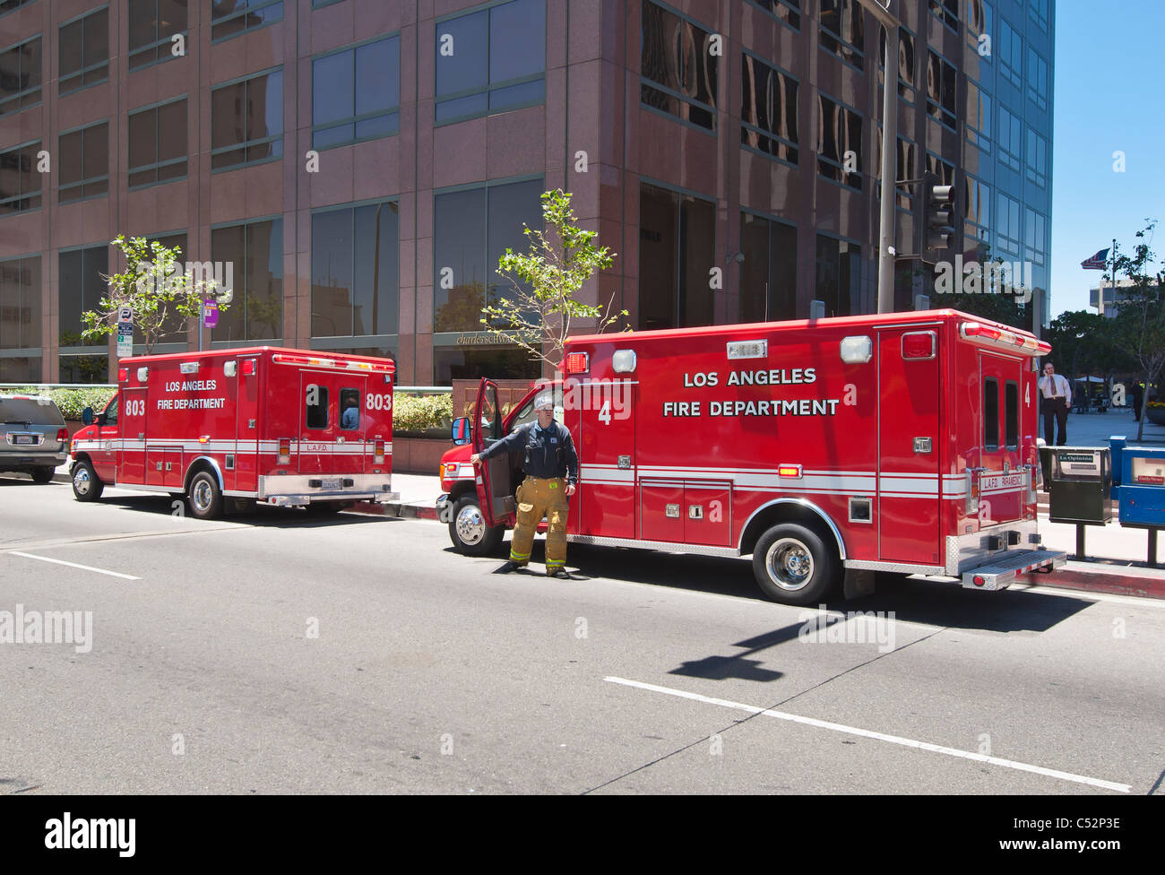 Los Angeles Fire Department Paramedic Responding To A Call In The