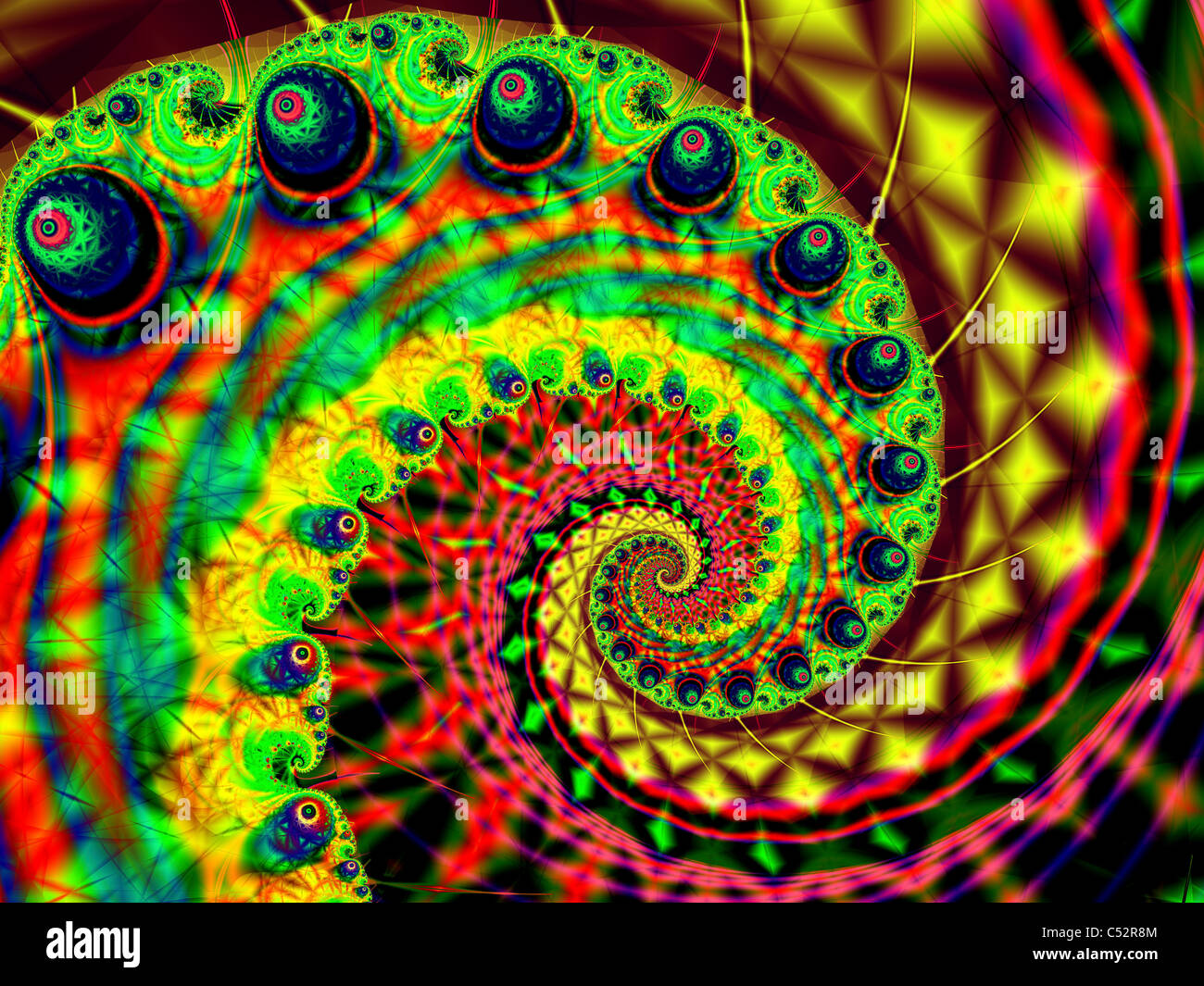 A Multi-colored Spiral Fractal Generated Using The ChaosPro Computed ...