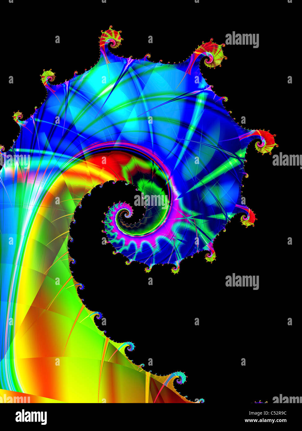 A Colourful Rainbow Spiral Fractal Generated Using The ChaosPro ...