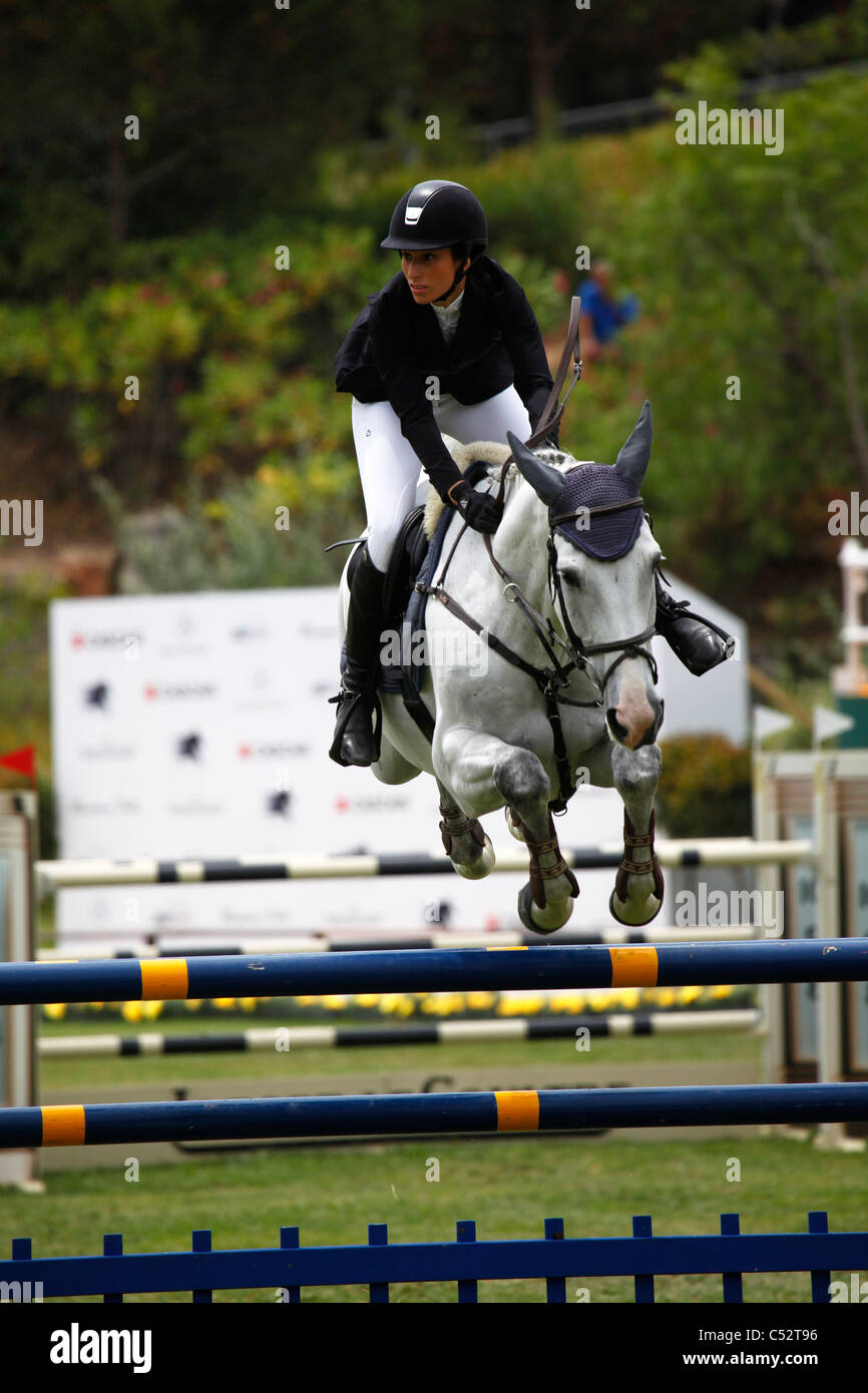 Janika Sprunger from Switzerland in action on the horse JL's Komparse ...