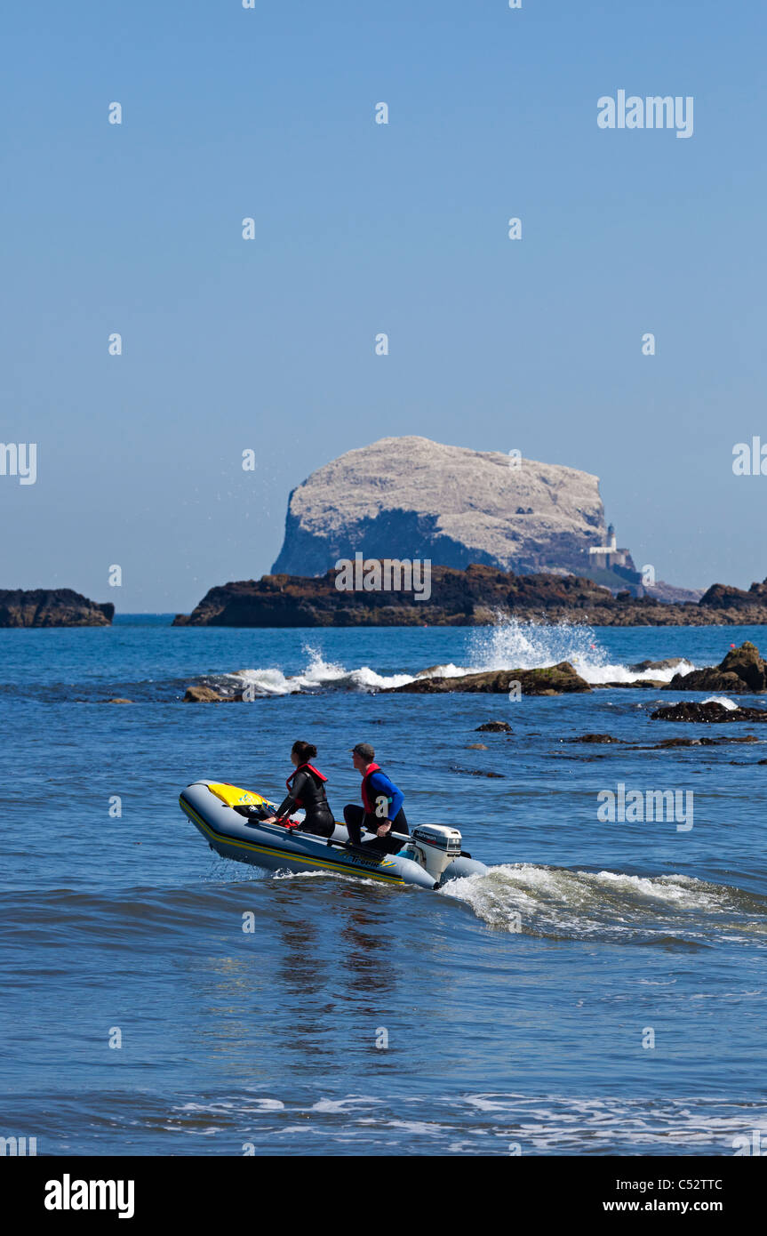 RIB with male female setting off from North Berwick East Lothian ...
