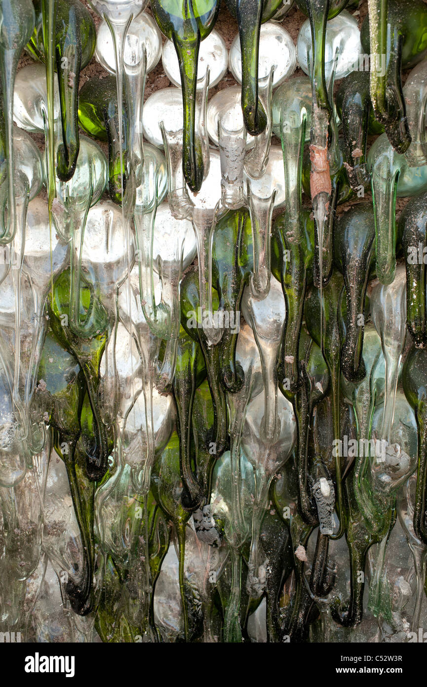 Melted bottles inside KARIN PUTSCH-GRASSI's glass bottle kiln at the ...