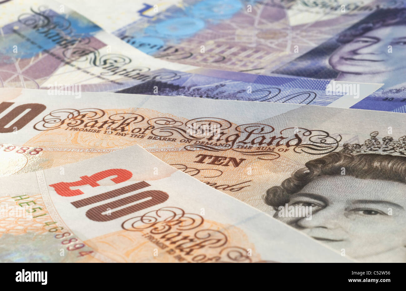 Twenty Pound And Ten Pound Notes Stock Photos & Twenty Pound And Ten ...