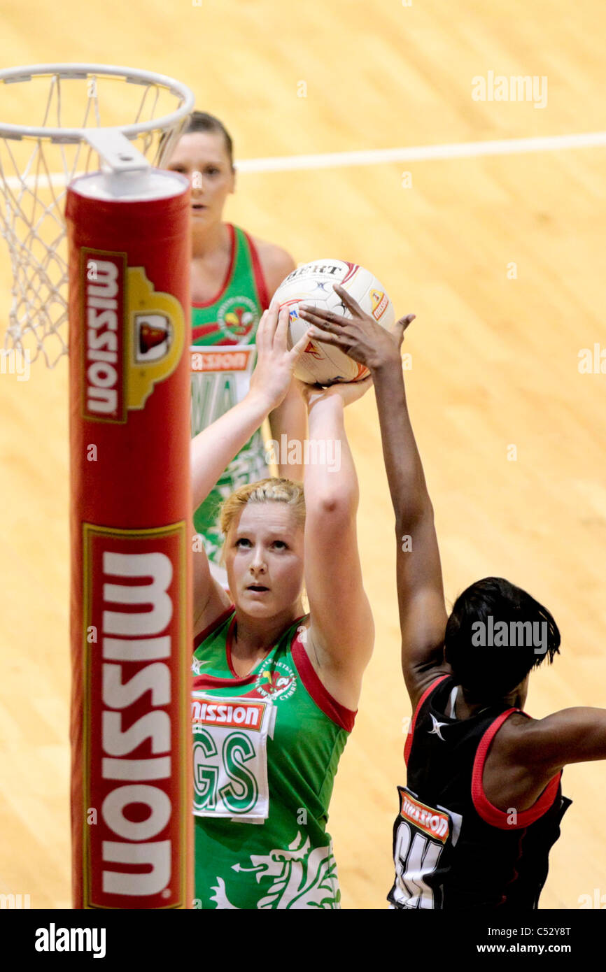 Anika La Roche of Trinidad & Tobago(black) goes in for the block on ...