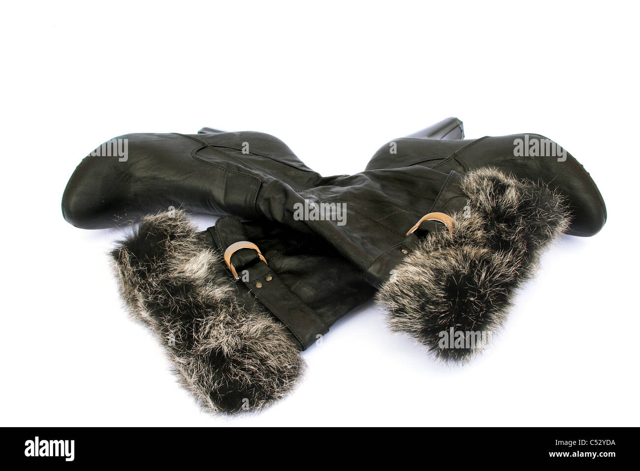 Black female winter boots Cut Out Stock Images & Pictures - Alamy