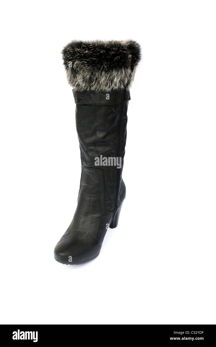Female boot isolated on white background Stock Photo - Alamy