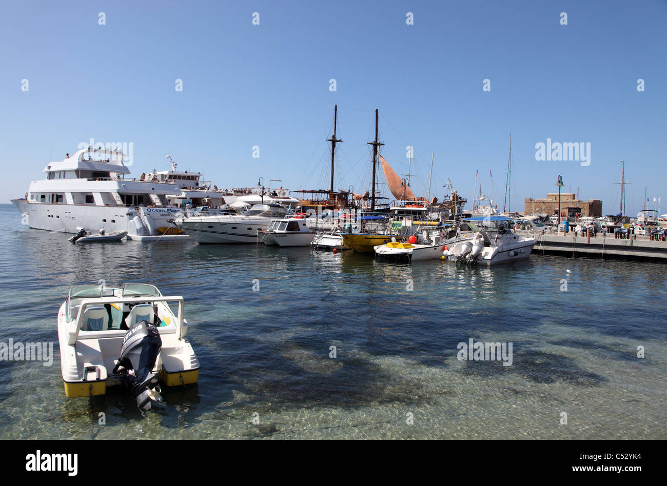Paphos Harbour and castle, UNESCO World Heritage Site, Cyprus Stock ...