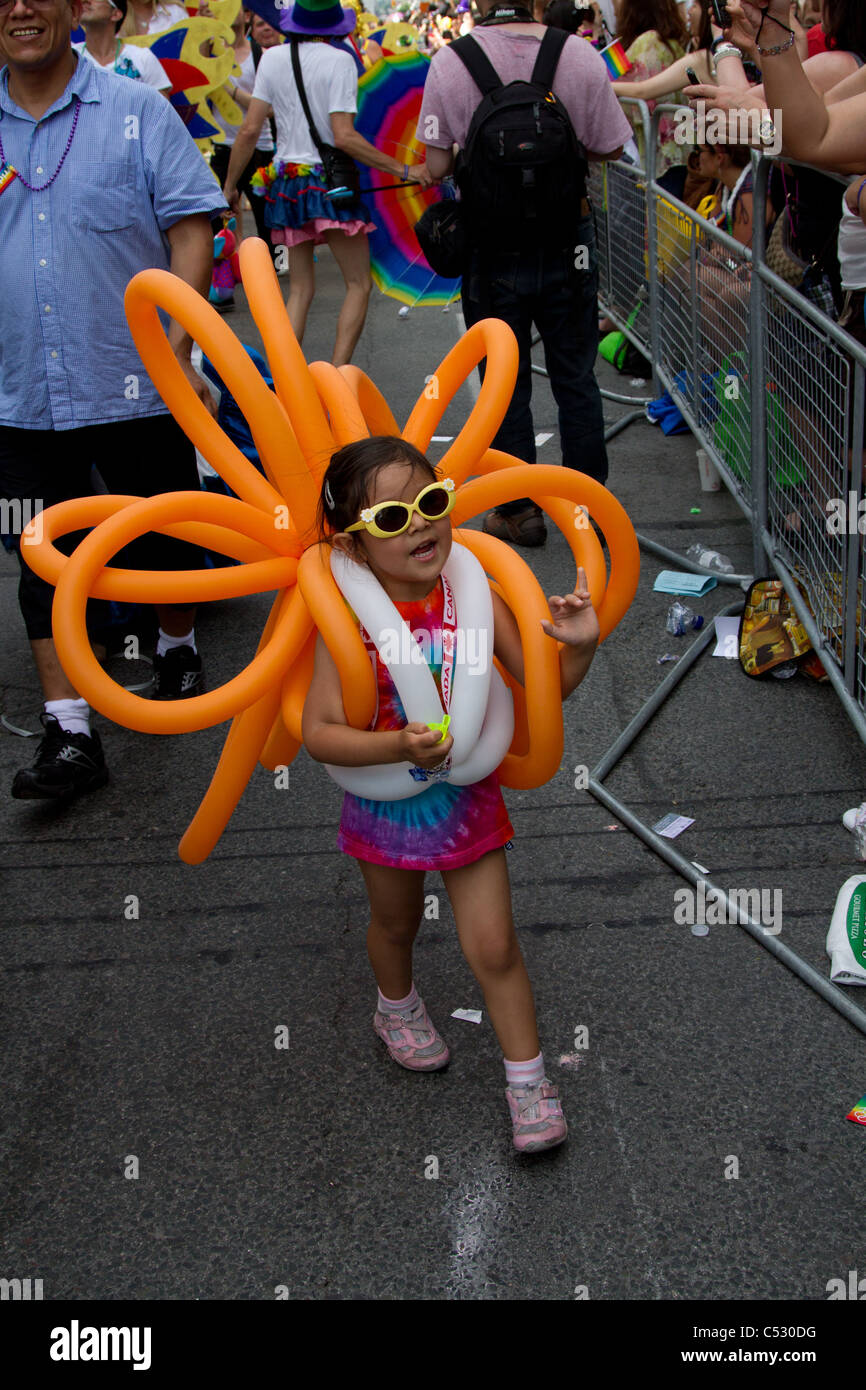 young girl walking balloon Stock Photo - Alamy