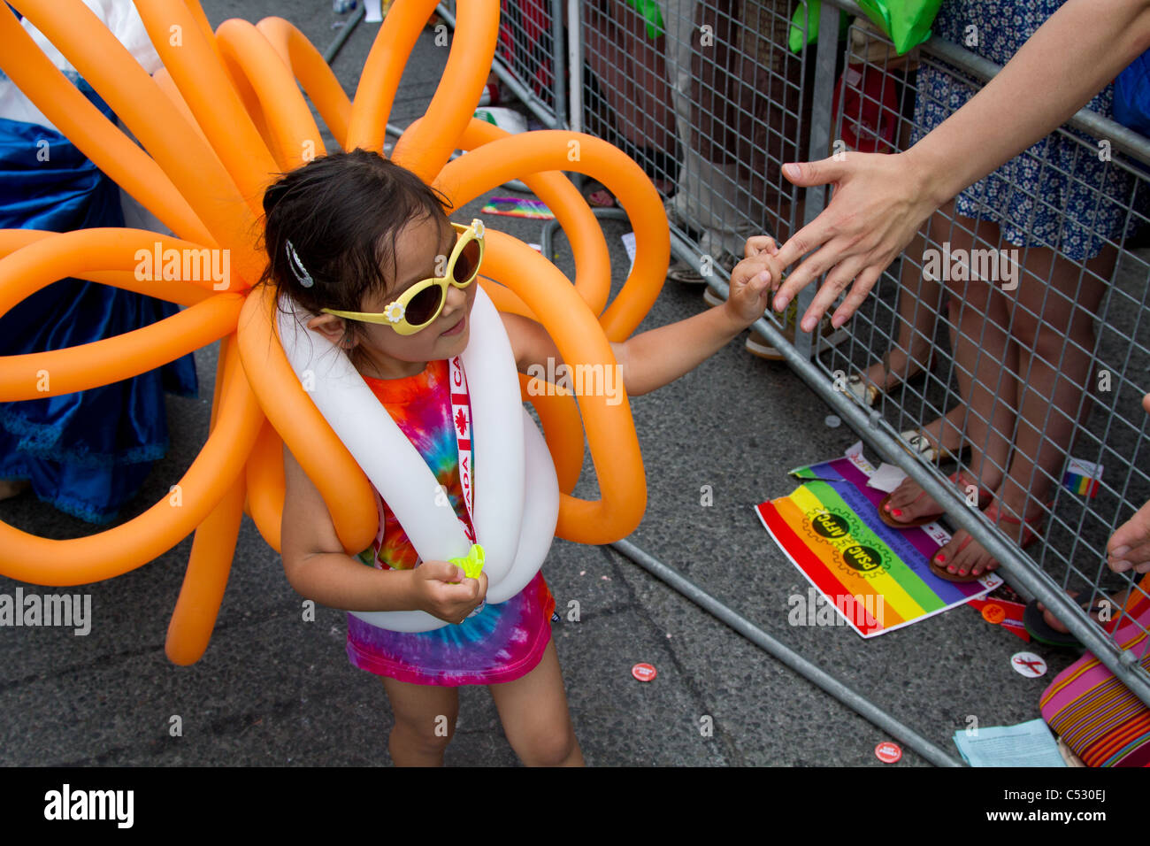 young girl walking balloon Stock Photo - Alamy
