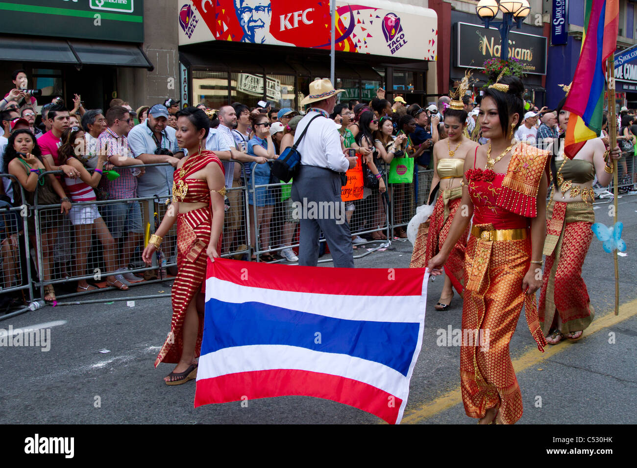 Thailand flag pride parade Stock Photo - Alamy