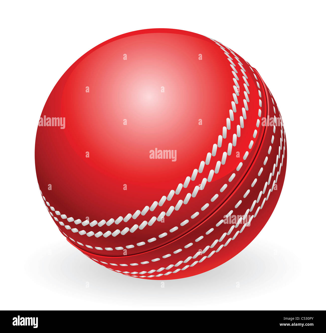 Illustration of shiny red traditional cricket ball Stock Photo - Alamy