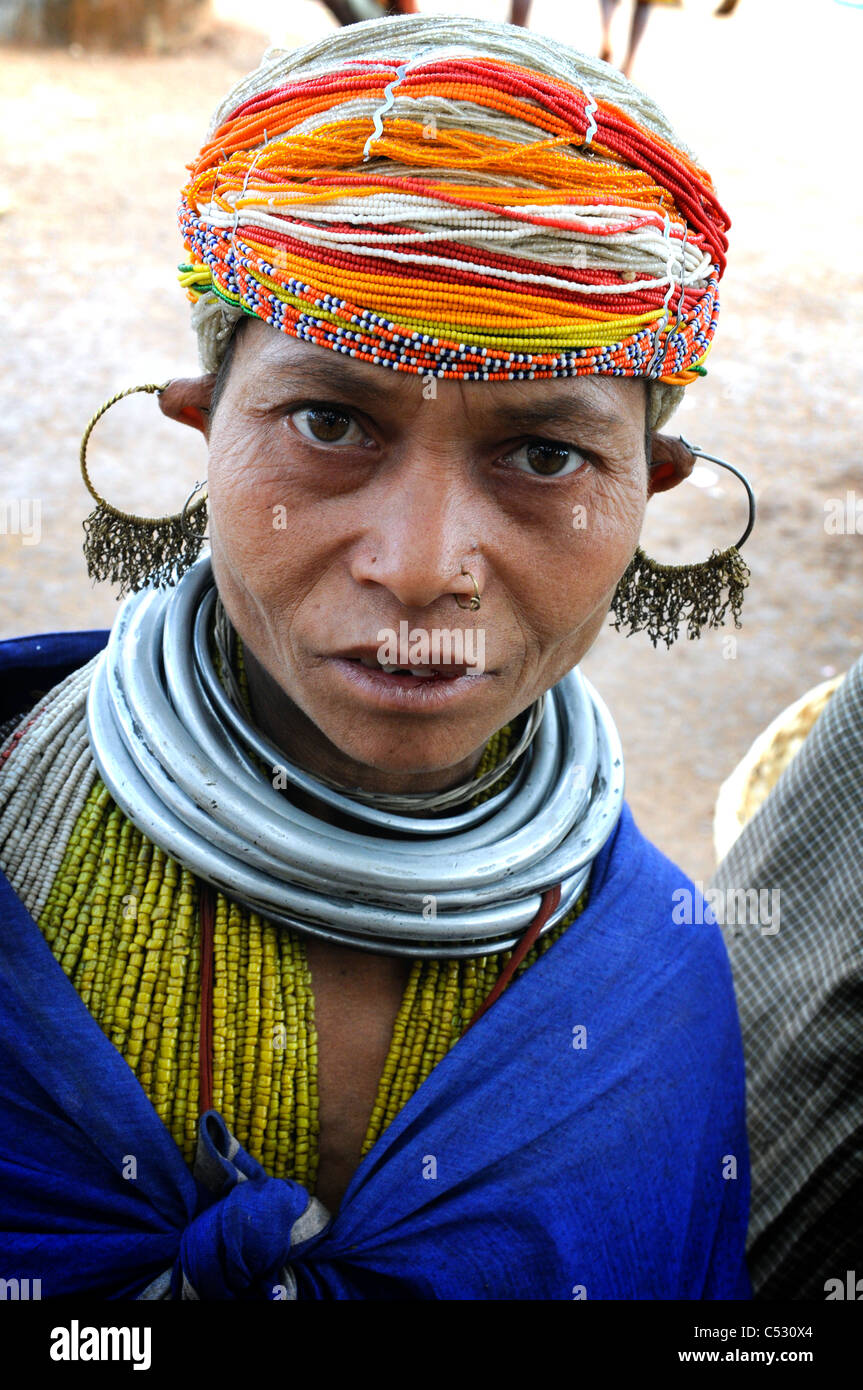 Bonda tribal people in the Indian state of Orissa Stock Photo - Alamy