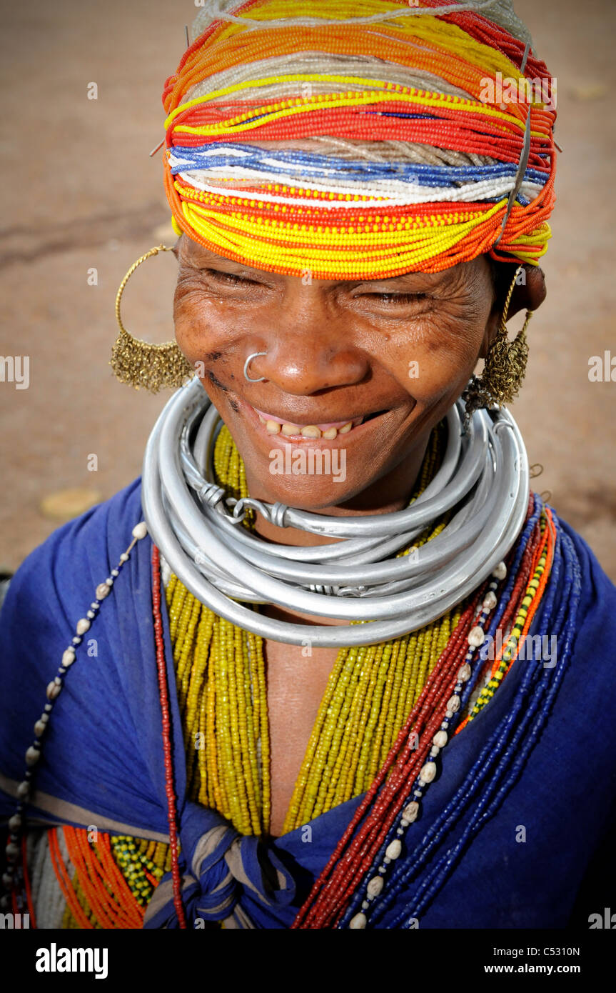 Bonda tribal people in the Indian state of Orissa Stock Photo - Alamy