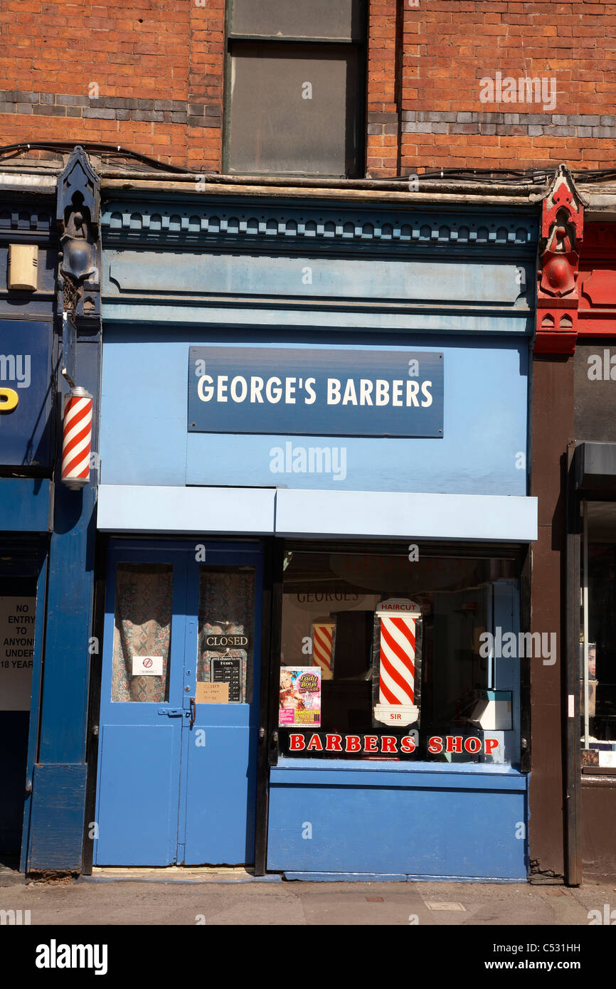 George`s barbers shop in Manchester UK Stock Photo - Alamy
