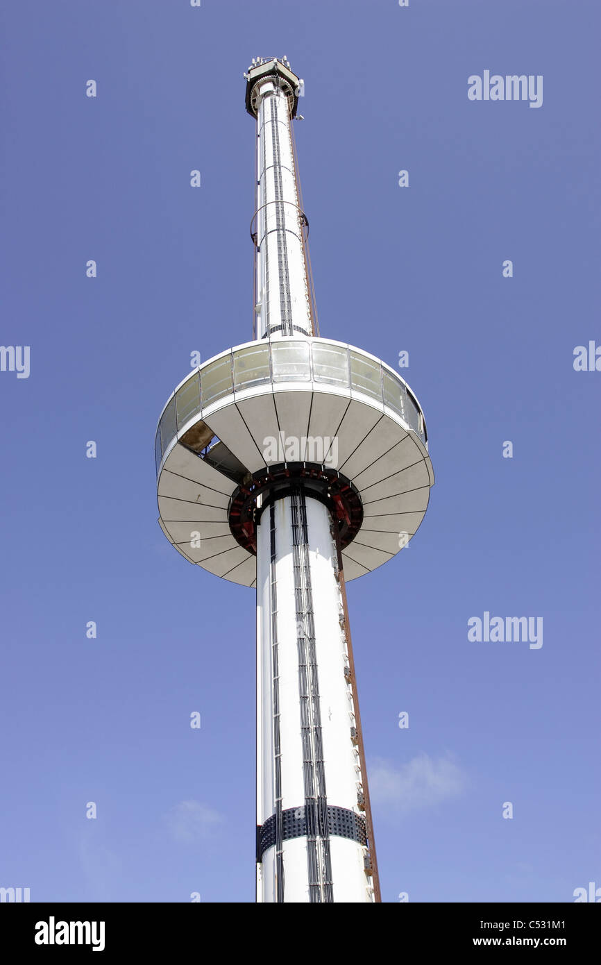 The Skytower on the promenade in the seaside resort town of Rhyl, North ...