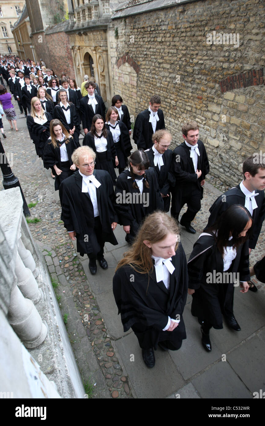 CAMBRIDGE UNIVERSITY STUDENTS GRADUATING AFTER PASSING THEIR EXAMS AND ...