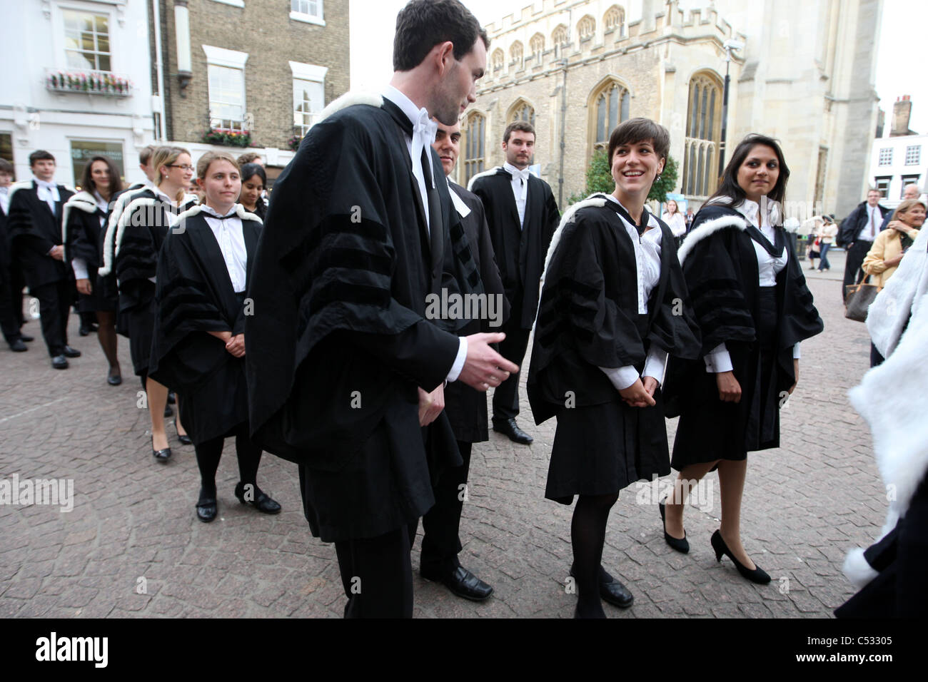 CAMBRIDGE UNIVERSITY STUDENTS GRADUATING AFTER PASSING THEIR EXAMS AND ...
