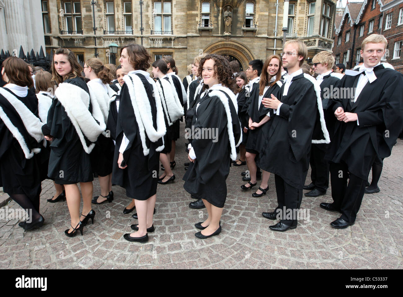 CAMBRIDGE UNIVERSITY STUDENTS GRADUATING AFTER PASSING THEIR EXAMS AND ...