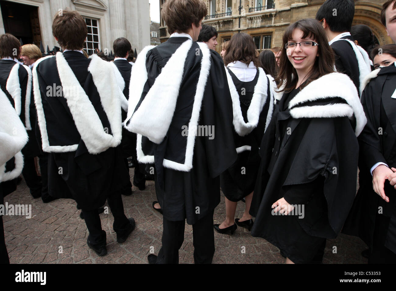 CAMBRIDGE UNIVERSITY STUDENTS GRADUATING AFTER PASSING THEIR EXAMS AND ...