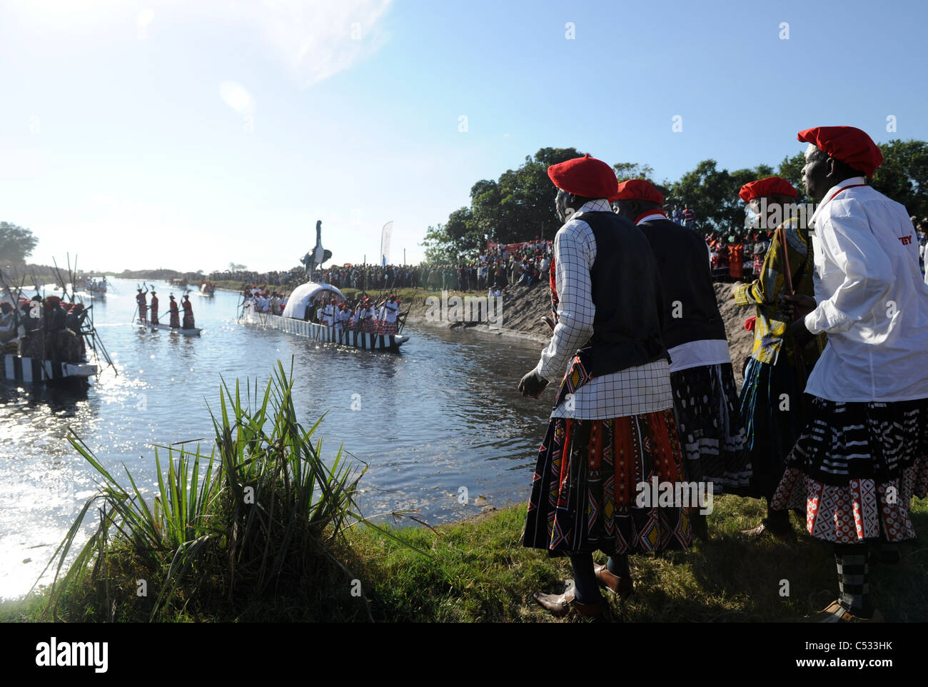 ZAMBIA Barotseland , Kuomboka ceremony, the Lozi king change his ...