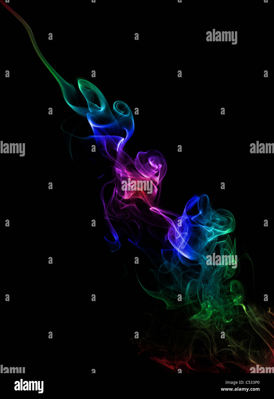 color abstract smoke pattern on a black background Stock Photo - Alamy