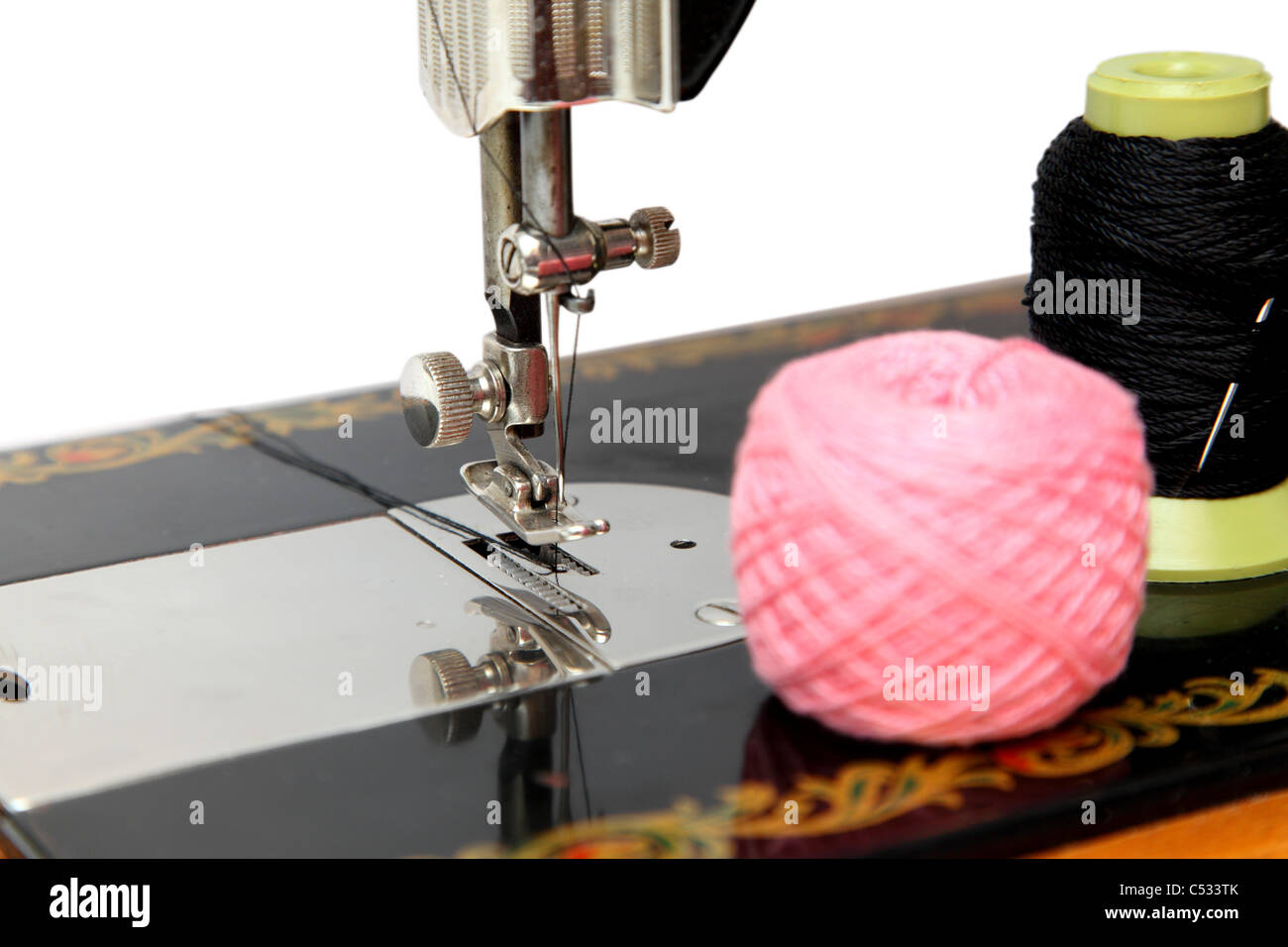 exotic old stitching machine closeup Stock Photo - Alamy