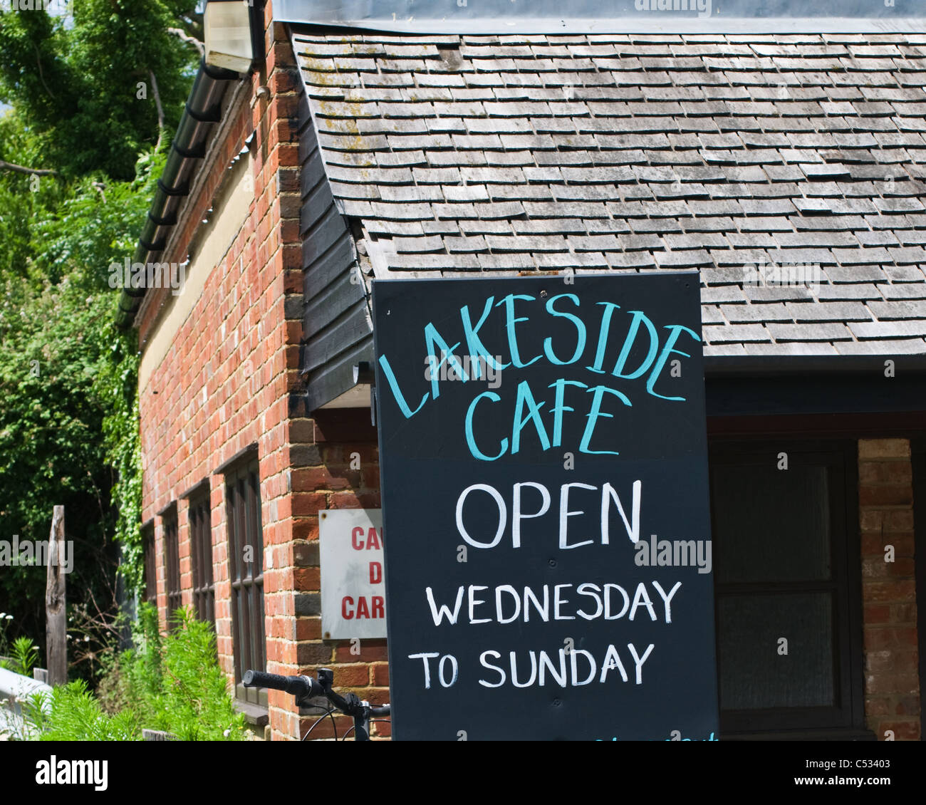 Sign for the Lakeside cafe, Horam, East Sussex, England Stock Photo - Alamy