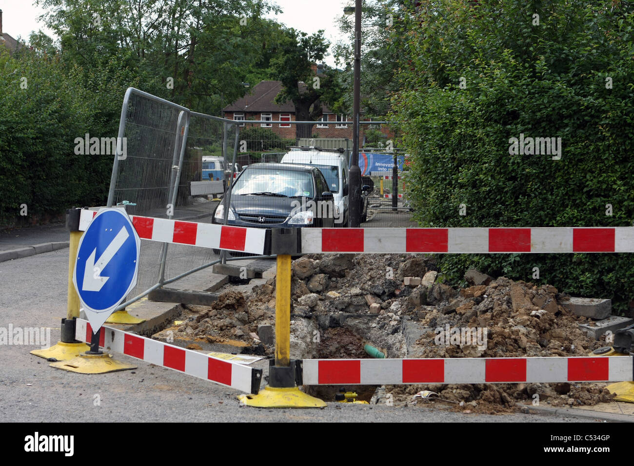 Roadworks rubble barriers hi-res stock photography and images - Alamy